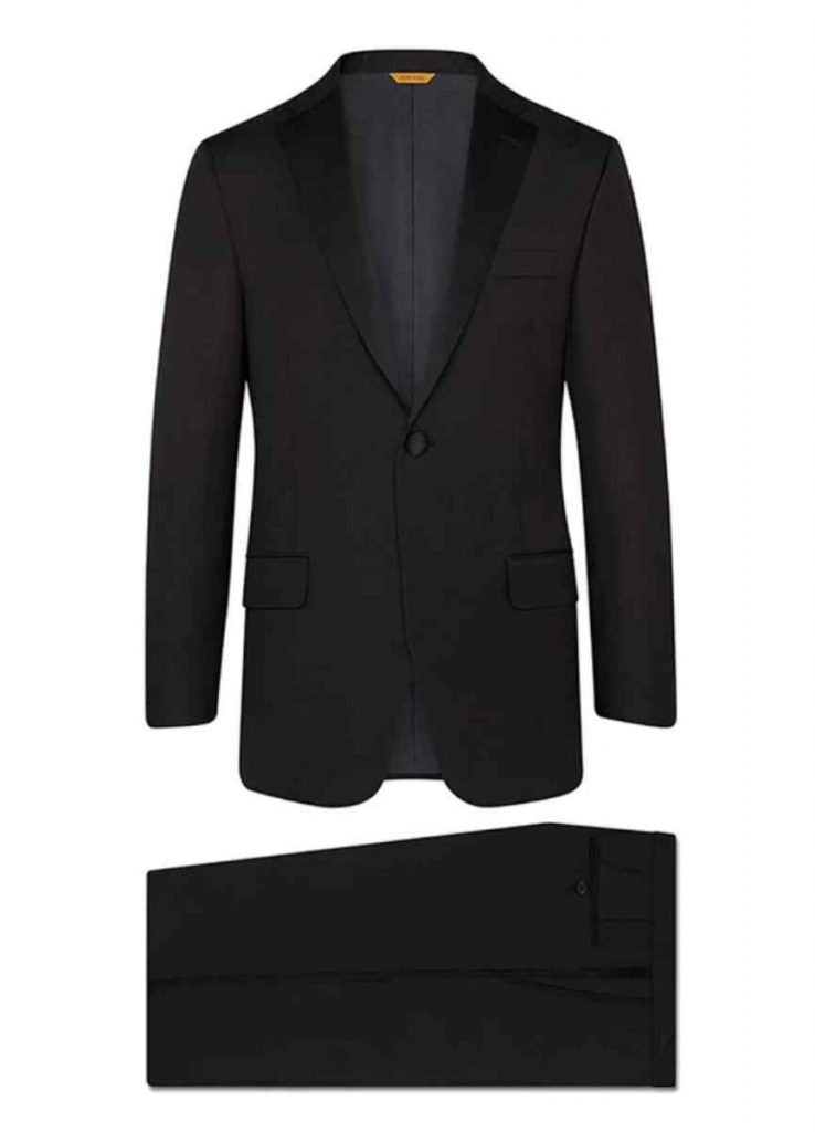 Heritage Gold Black Notch Lapel Satin Infinity Tuxedo - Gary Michaels ...