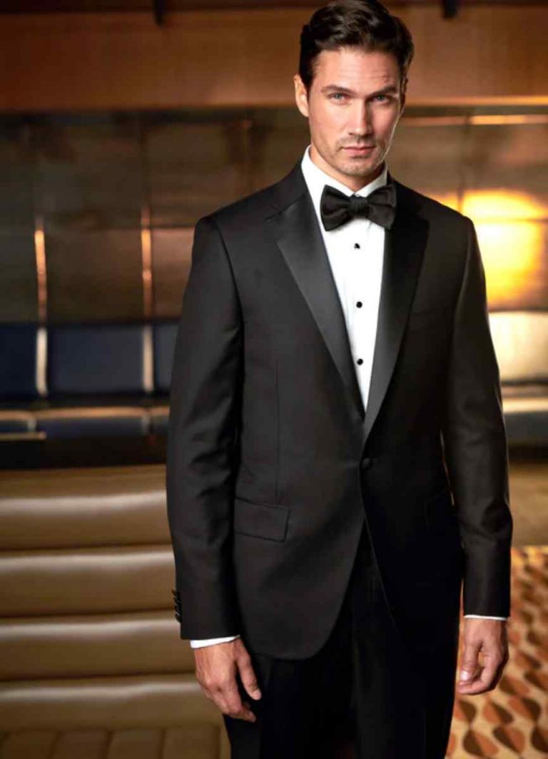 Heritage Gold Black Notch Lapel Satin Infinity Tuxedo - Gary Michaels ...